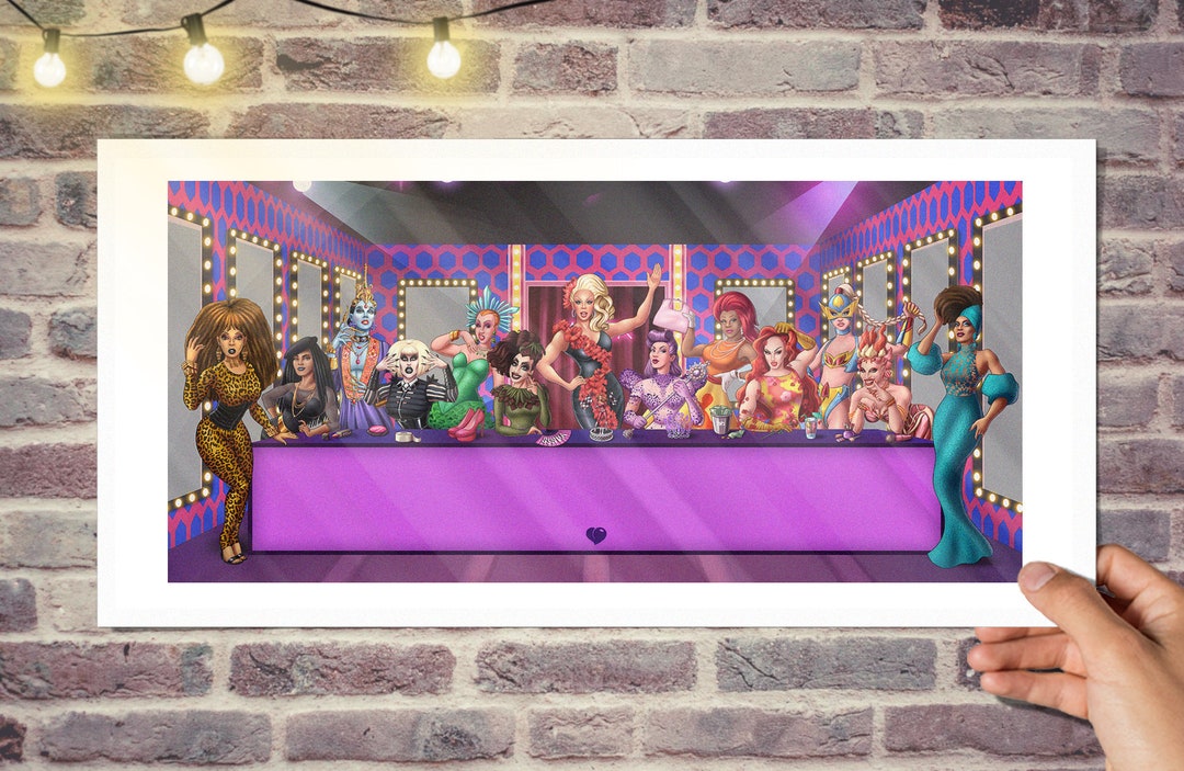 Matted Poster Last Supper Drag Draglam, Queer, Drag Queens, LGBTQ Decor ...
