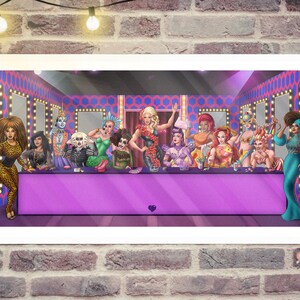 Matted Poster Last Supper Drag Draglam, Queer, Drag Queens, LGBTQ Decor ...