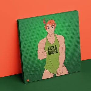 Stretched Canvas Kiss a Ginger Dudes, Queer Art, Gay Illustration ...