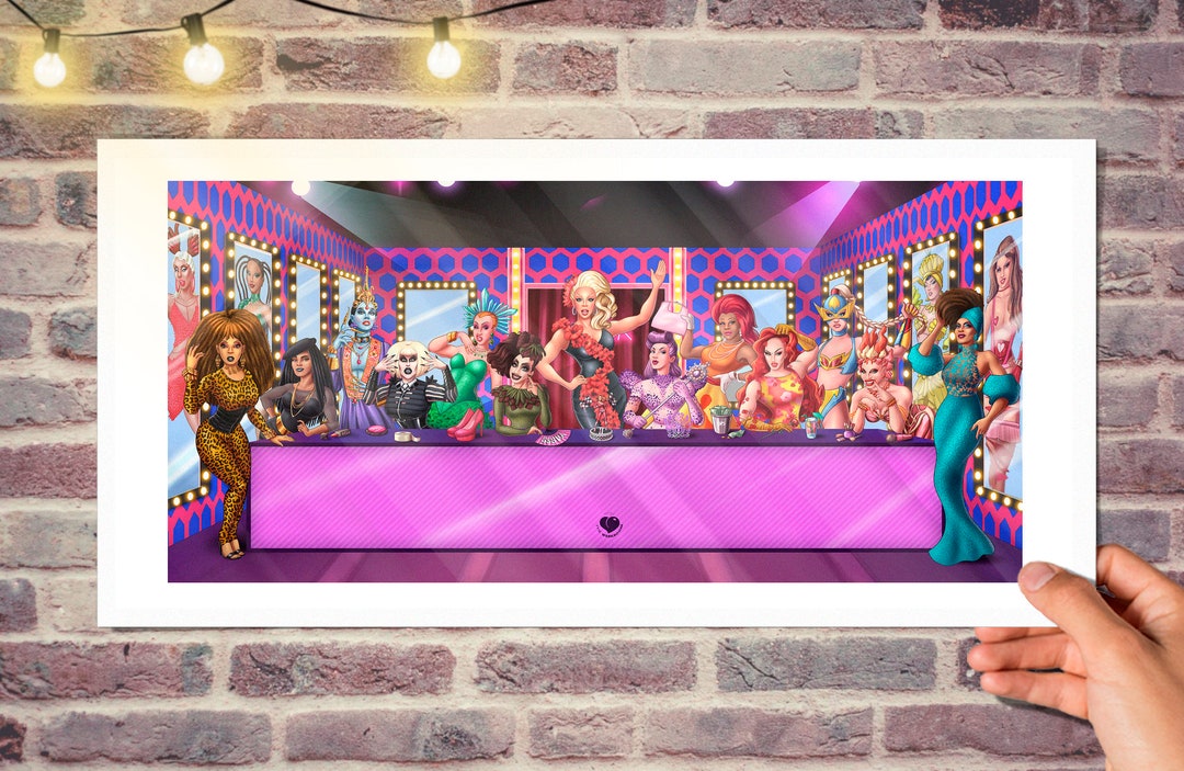 Matted Poster Last Supper Drag Draglam, Queer, Drag Queens, LGBTQ Decor ...