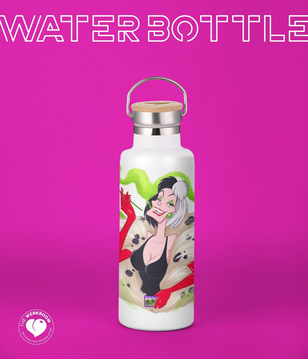 Water Bottle Cruella Villains, Queer Art, Gay, Parody Illustration ...