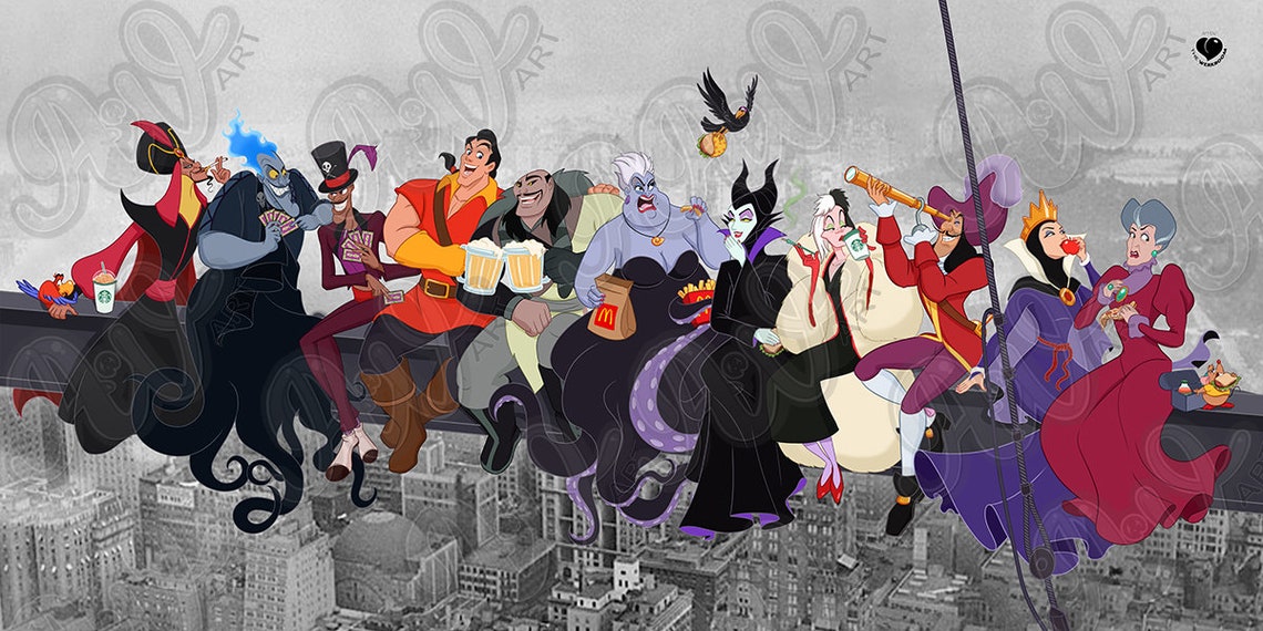 Matted Poster Villains Skyscraper, Parody Villains, Disney, Rockefeller ...