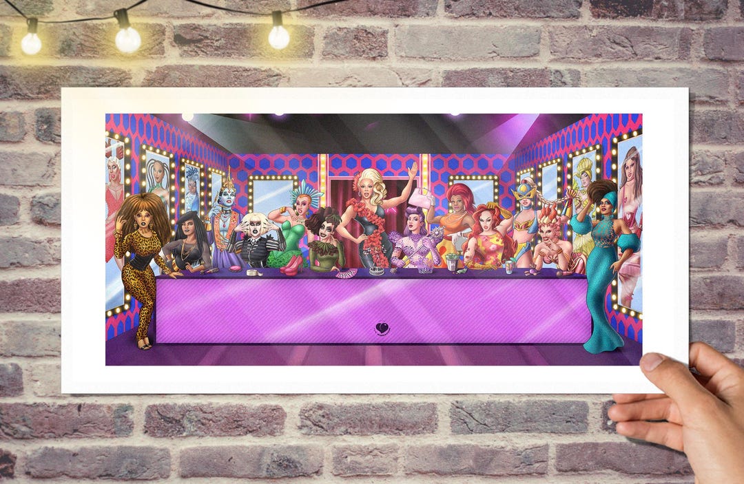 Matted Poster Last Supper Drag Draglam, Queer, Drag Queens, LGBTQ Decor ...