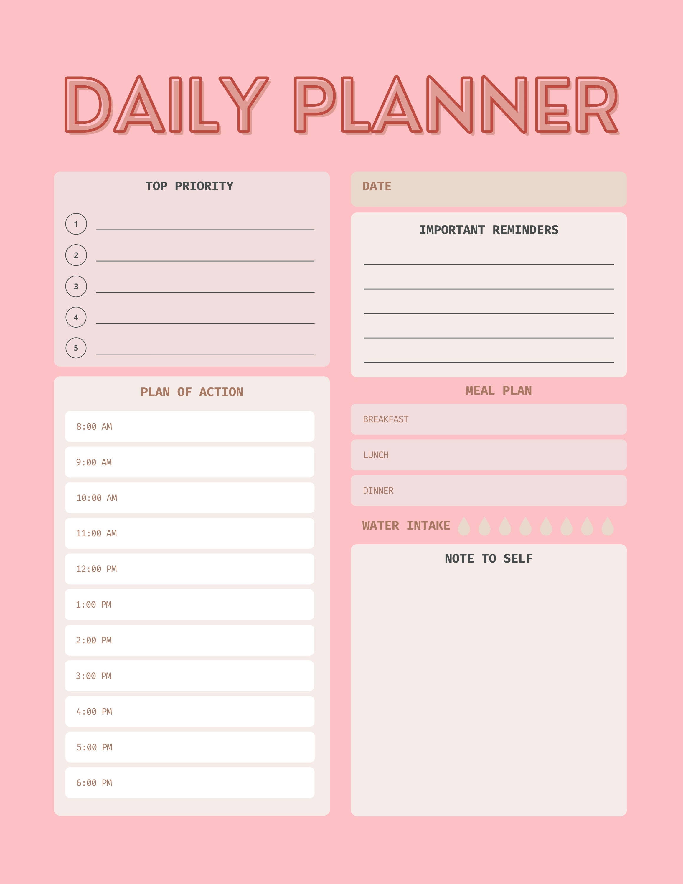Daily to Do List Printable, Minimal Productivity Planner, Instant ...