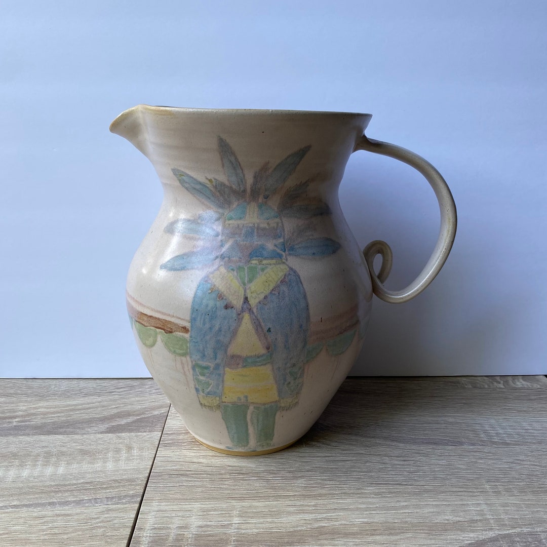 Vintage Jess Lord Hand-thrown Abstract Native American Pastel Pottery ...
