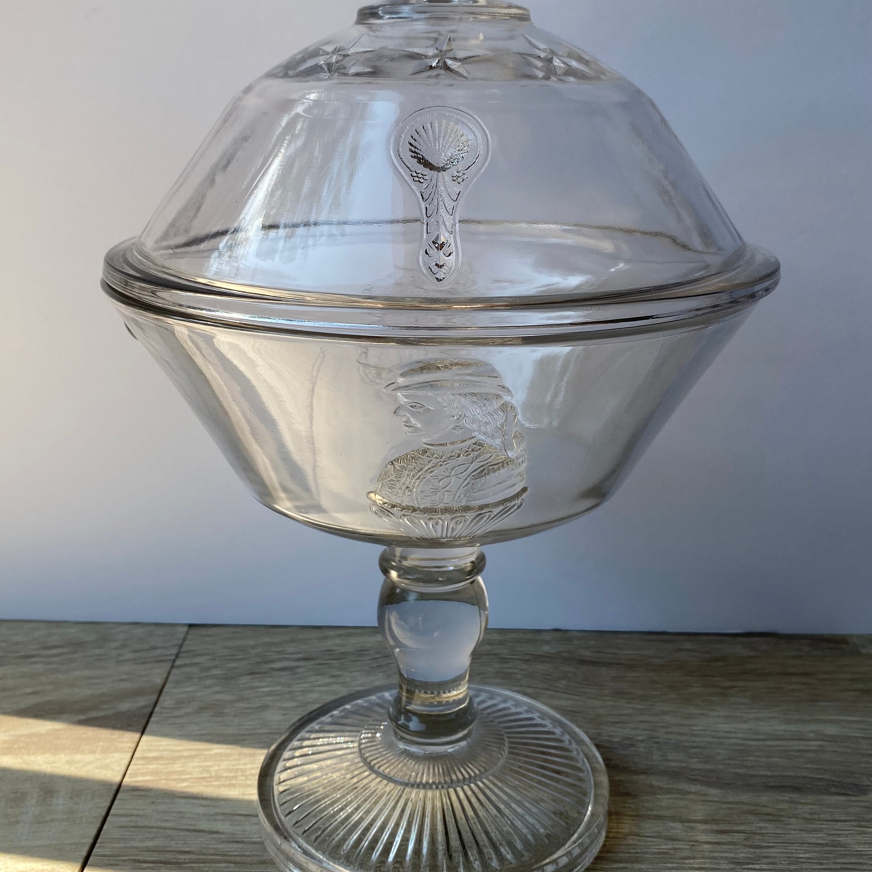 Antique EAPG Adams 1800s Lidded Compote Featuring Opera - Etsy