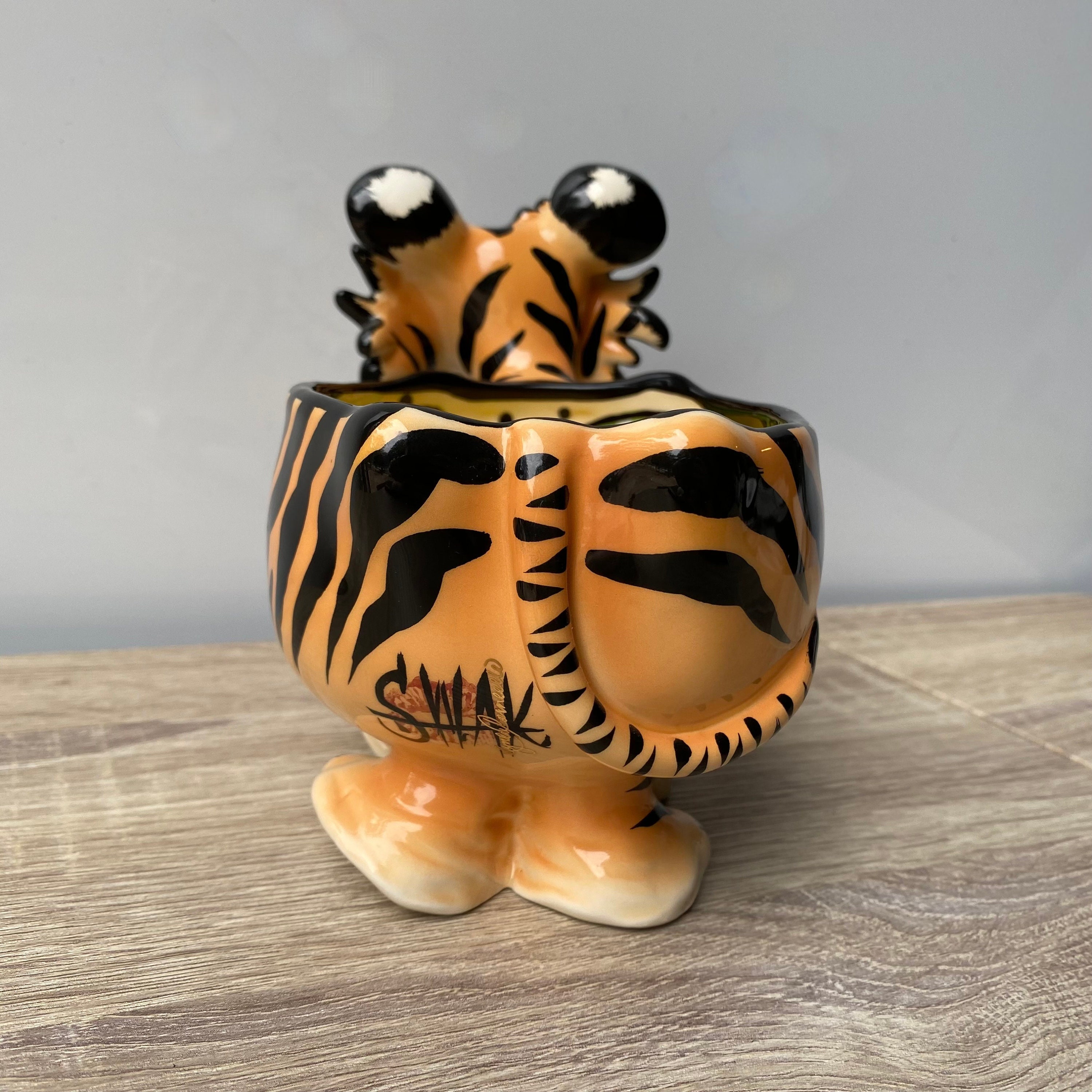 Retro SWAK Walter the Tiger Planter Vintage Hand Painted - Etsy