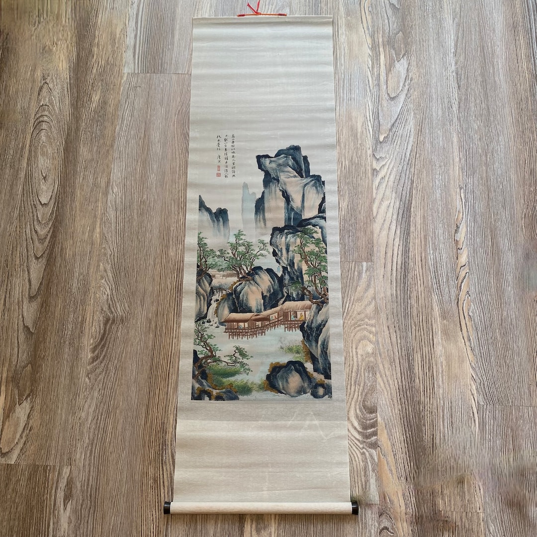 Chinese Silk Scroll Landscape Handmade Artwork, Oriental Embroidery ...