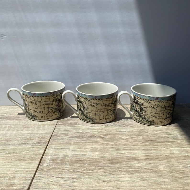 Vintage Fitz and Floyd Old World Maps Habitat Americana Coffee Cup ...