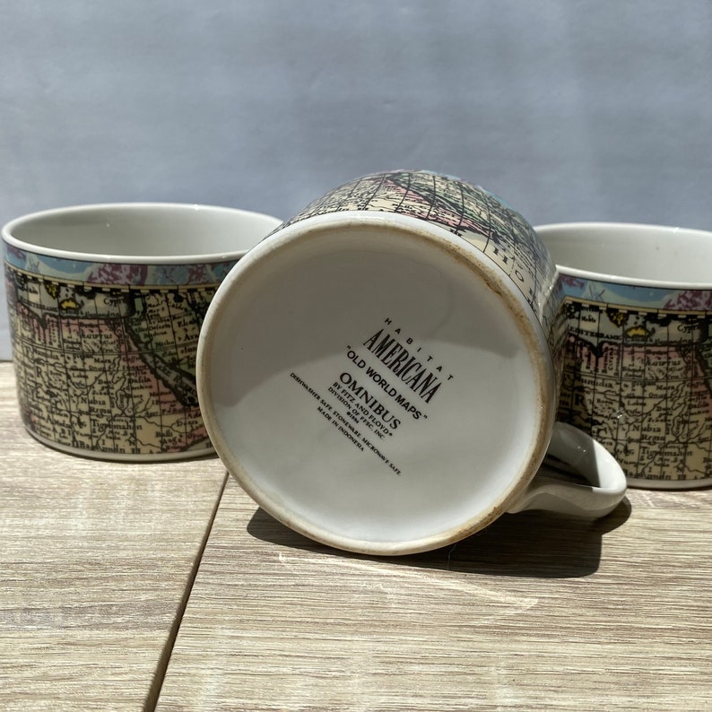Vintage Fitz and Floyd Old World Maps Habitat Americana Coffee Cup ...