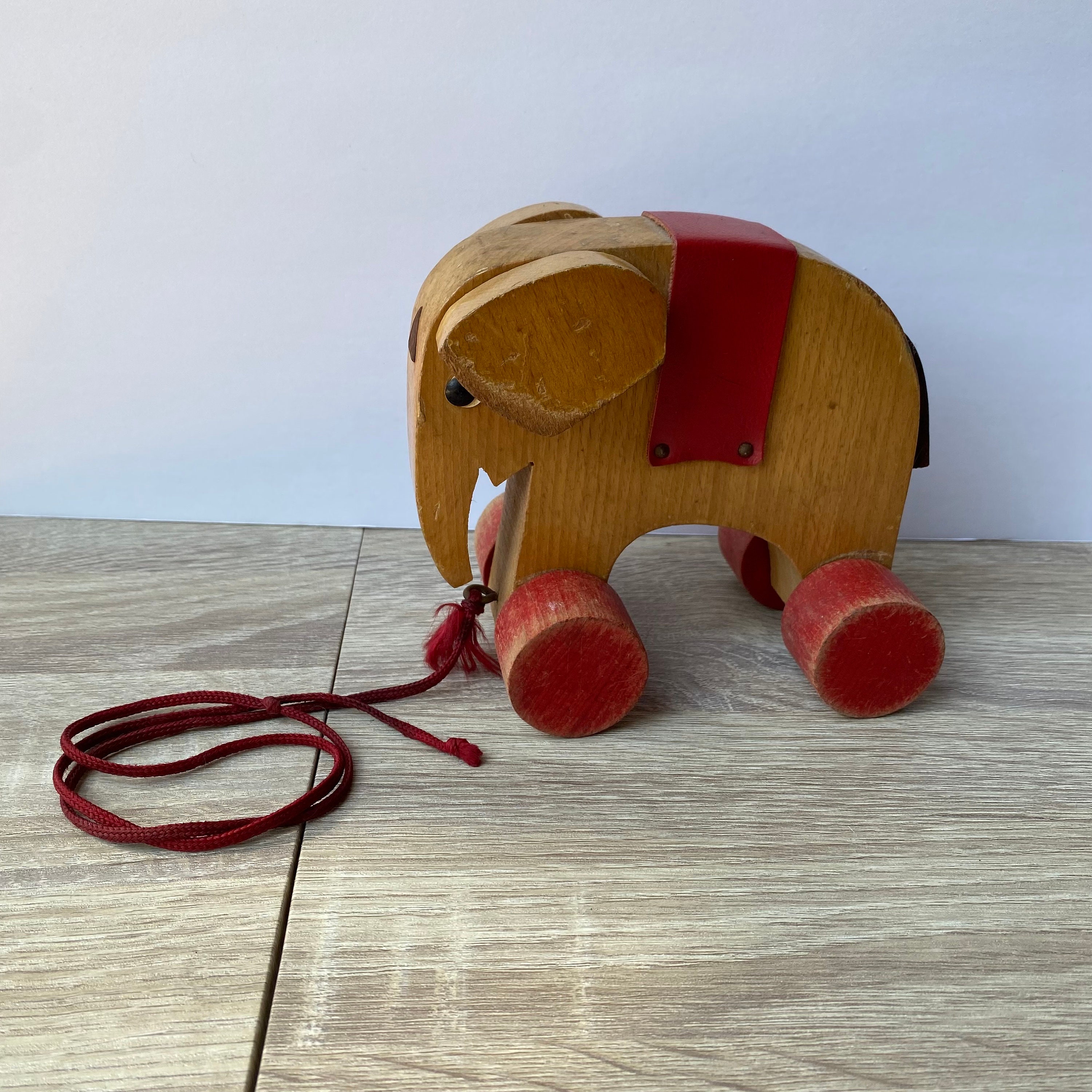 Vintage HABA Pull Along Wood Elephant Children's Toy, Retro Pull Toys ...