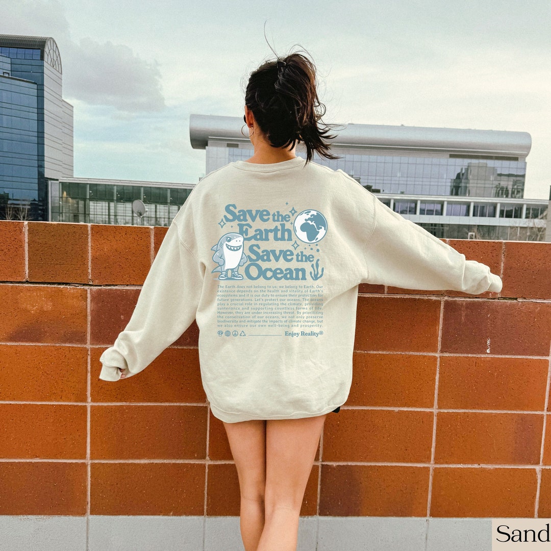 Hawaii Sweatshirt Save the Earth Crewneck Ocean Inspired Style Beachy ...