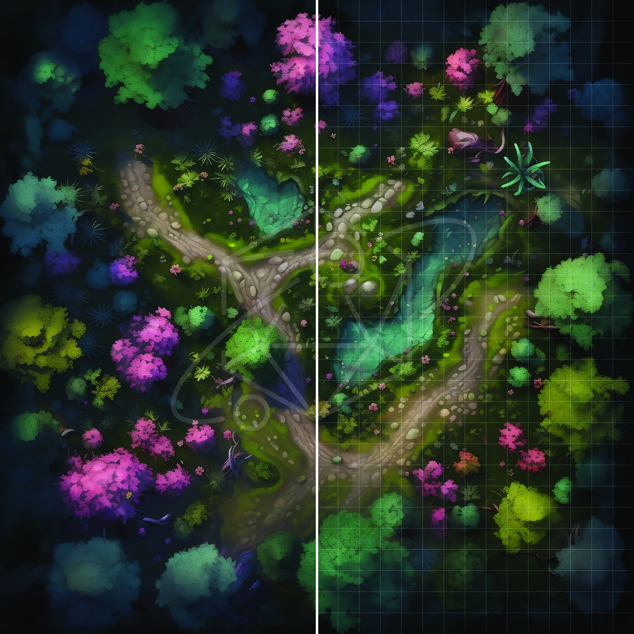 Dnd Forest Battlemaps Bundle, RPG Maps Pack, Roll20 Dungeon, Forest ...