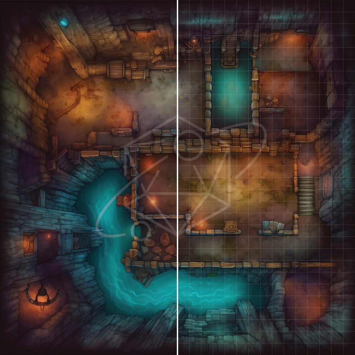 Dnd Dungeon Battlemaps Bundle, RPG Maps Pack, Roll20 Dungeon, Maps ...
