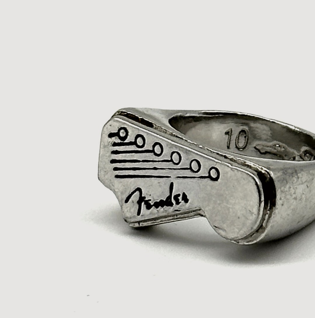 Statement Ring 10 Fender Vintage Guitar Style Music Lover Heavy Weight ...