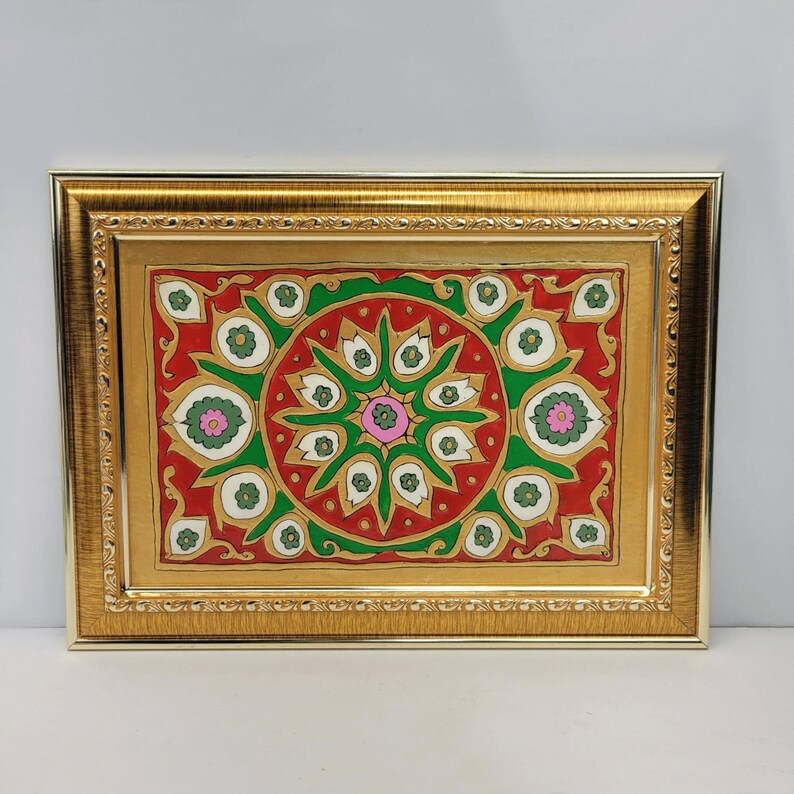 Meenakari Painting Enamel Floral Art Handmade Minakari Ethnic Décor Art ...