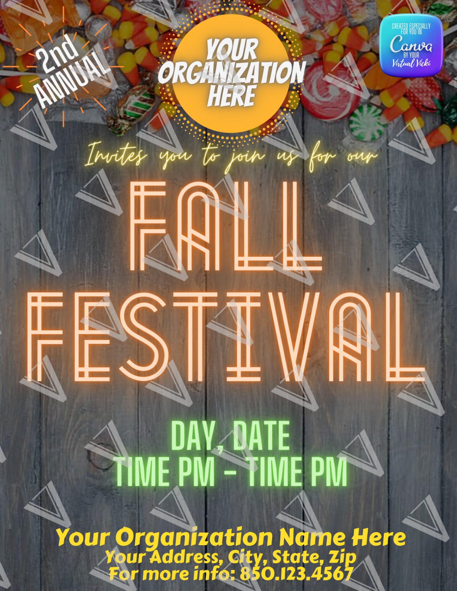 Editable Fall Festival Flyer Invitation & Matching Facebook Event Cover ...