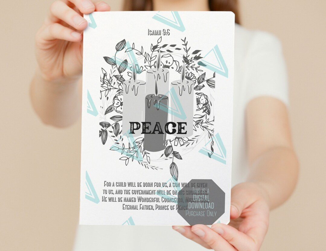 PEACE - Kids Christmas Printable Coloring Bulletin - Etsy