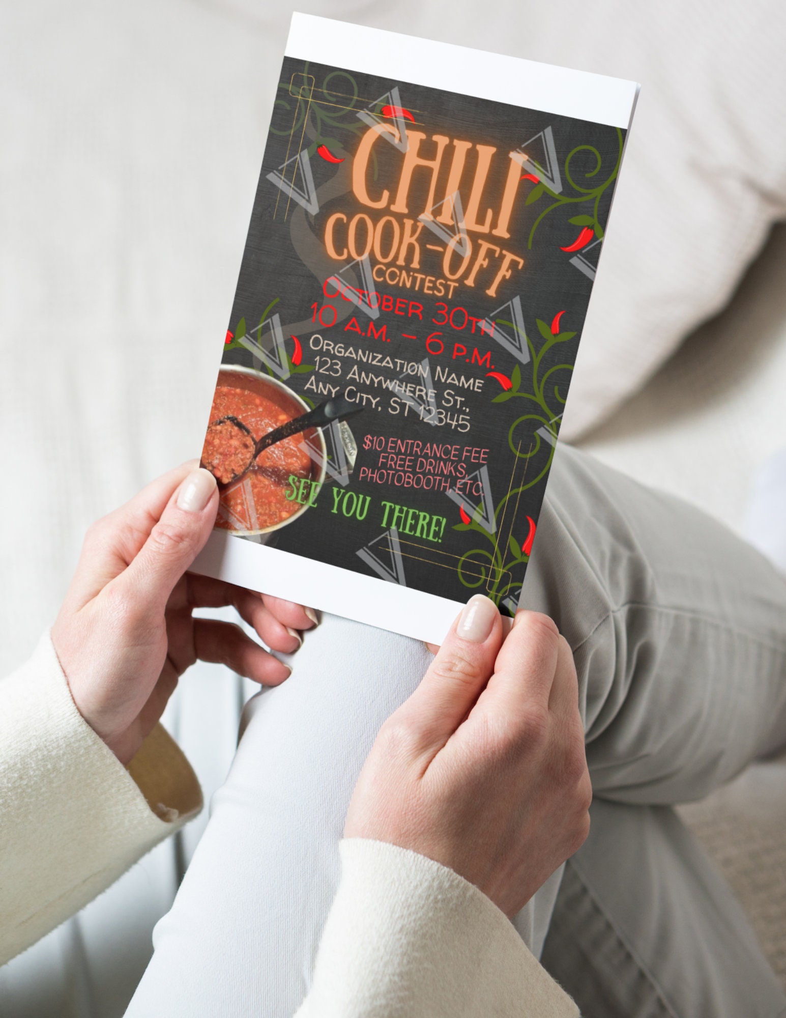 Editable Chili Cook-off Flyer Invitation Canva Template - Etsy