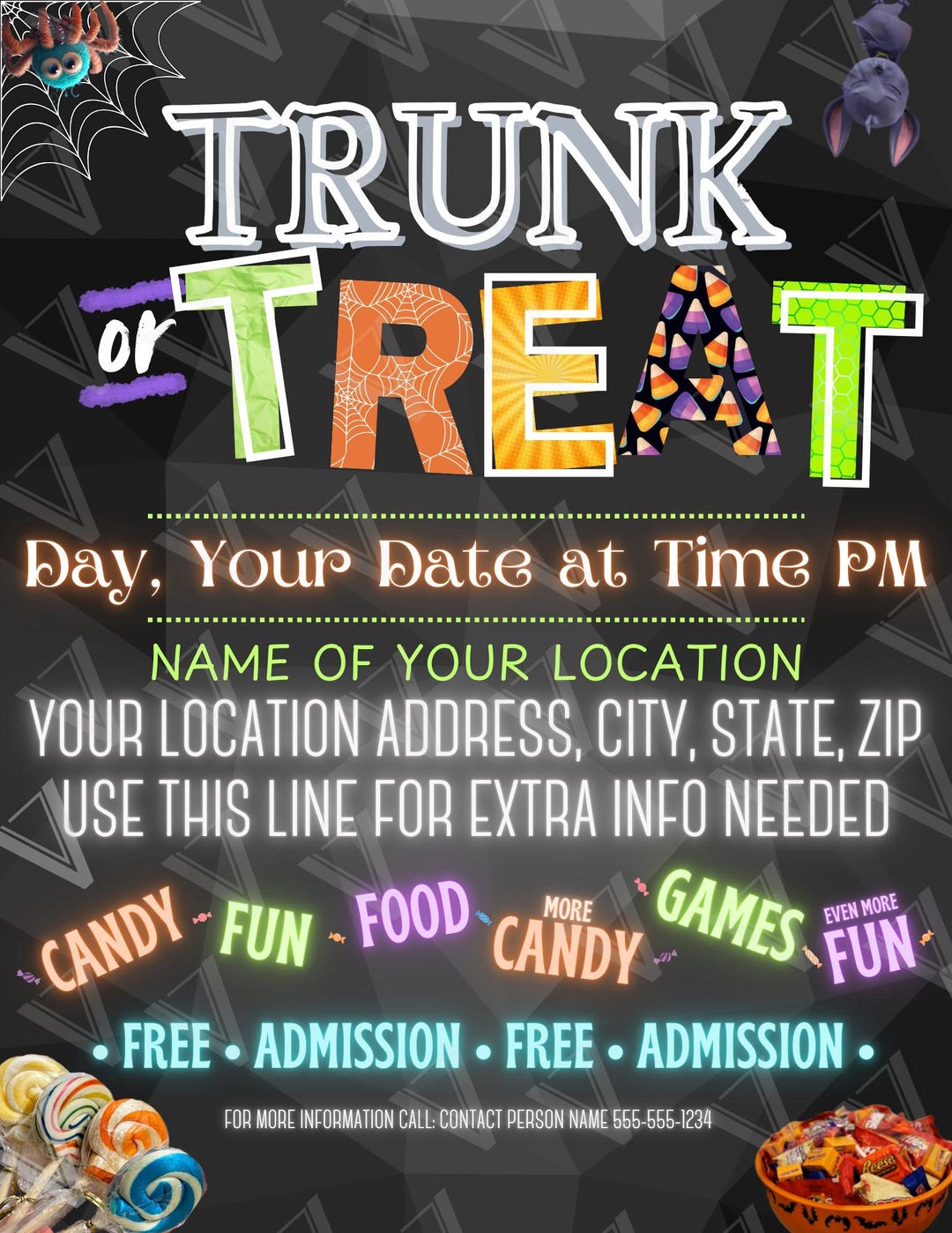 Editable Trunk or Treat Invitation Flyer W/matching Facebook Event ...
