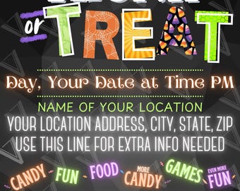 Editable Trunk or Treat Flyer Invitation Design Canva Template - Etsy