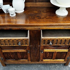 Antique English Hutch. Hand Carved. Solid Oak. Original Hardware. - Etsy