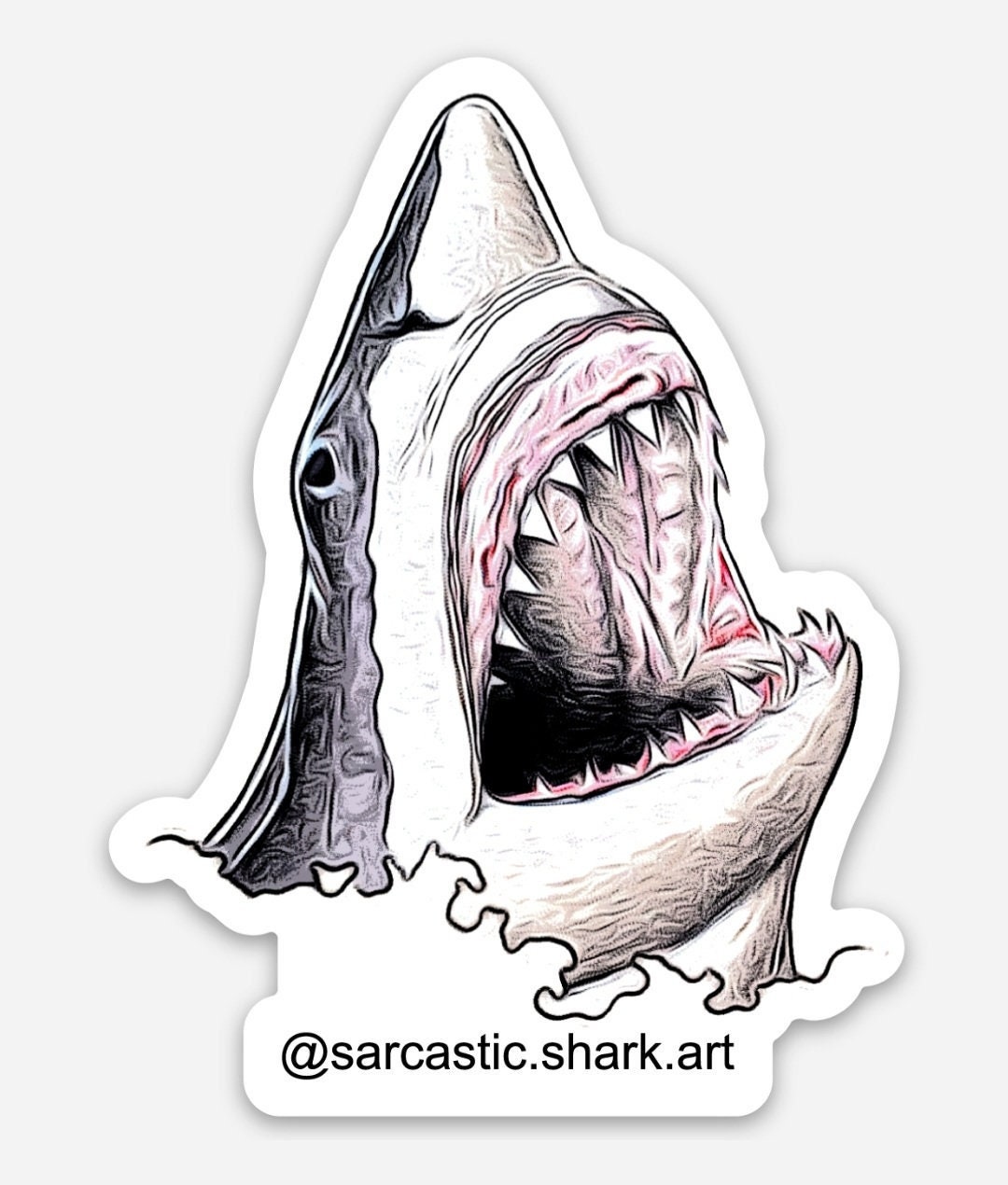 Great White abzilla 001 Vinyl Shark Sticker - Etsy