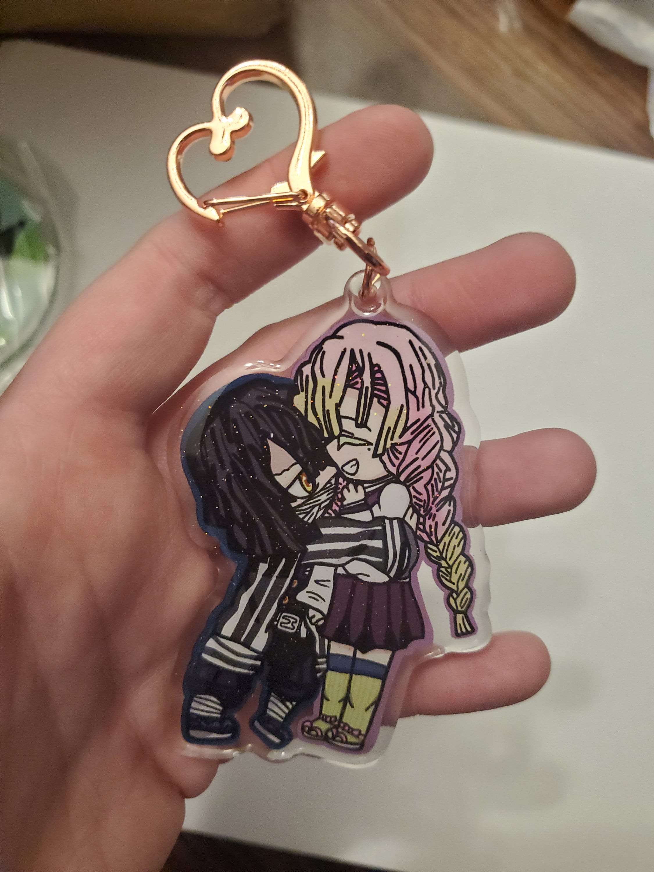 Demon Anime Obanai Mitsuri Keychain Demon Anime Keychain - Etsy