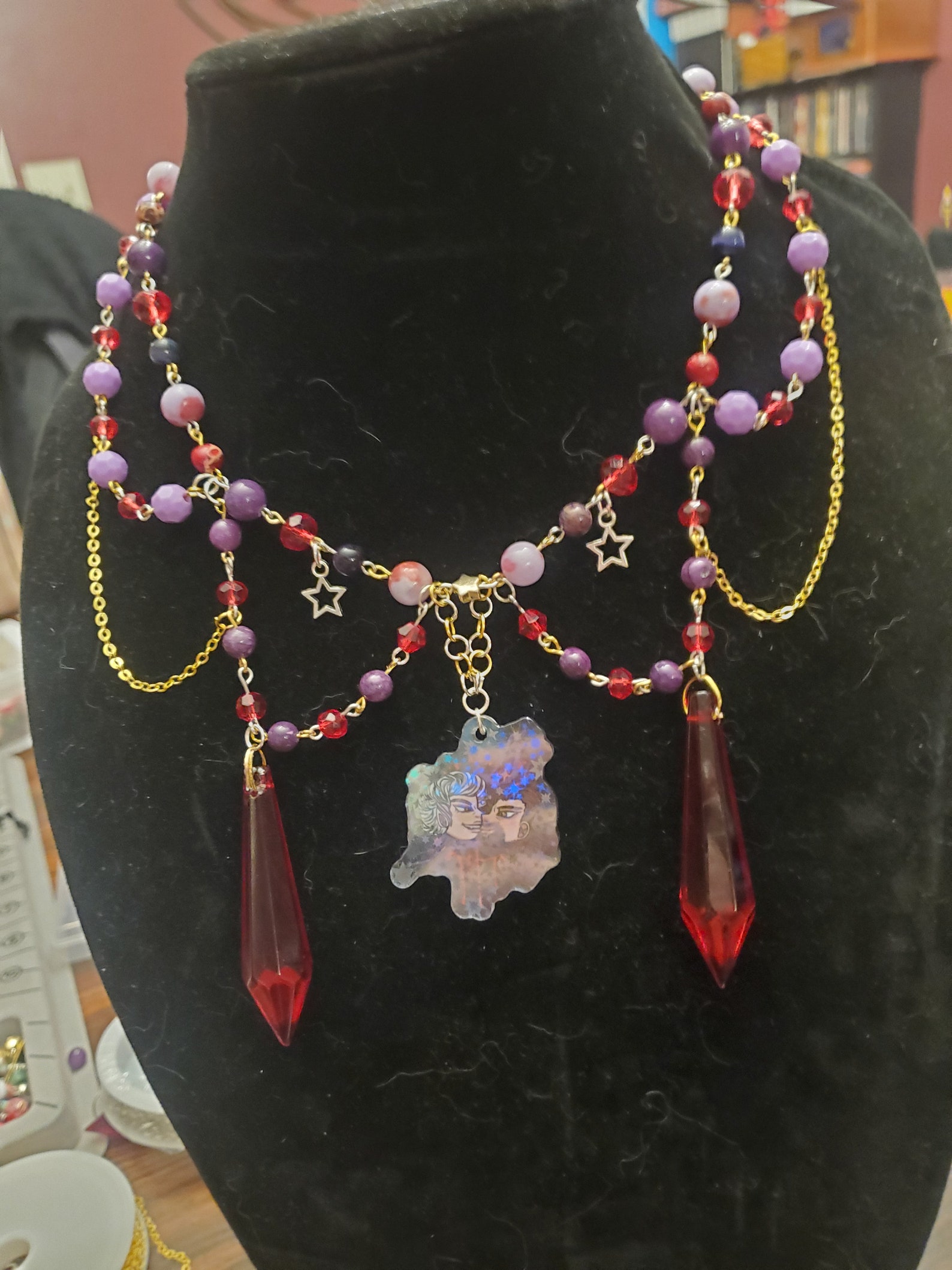 BG3| Bloodweave | Astarion X Gale| Inspired Beaded Choker| Adjustable ...
