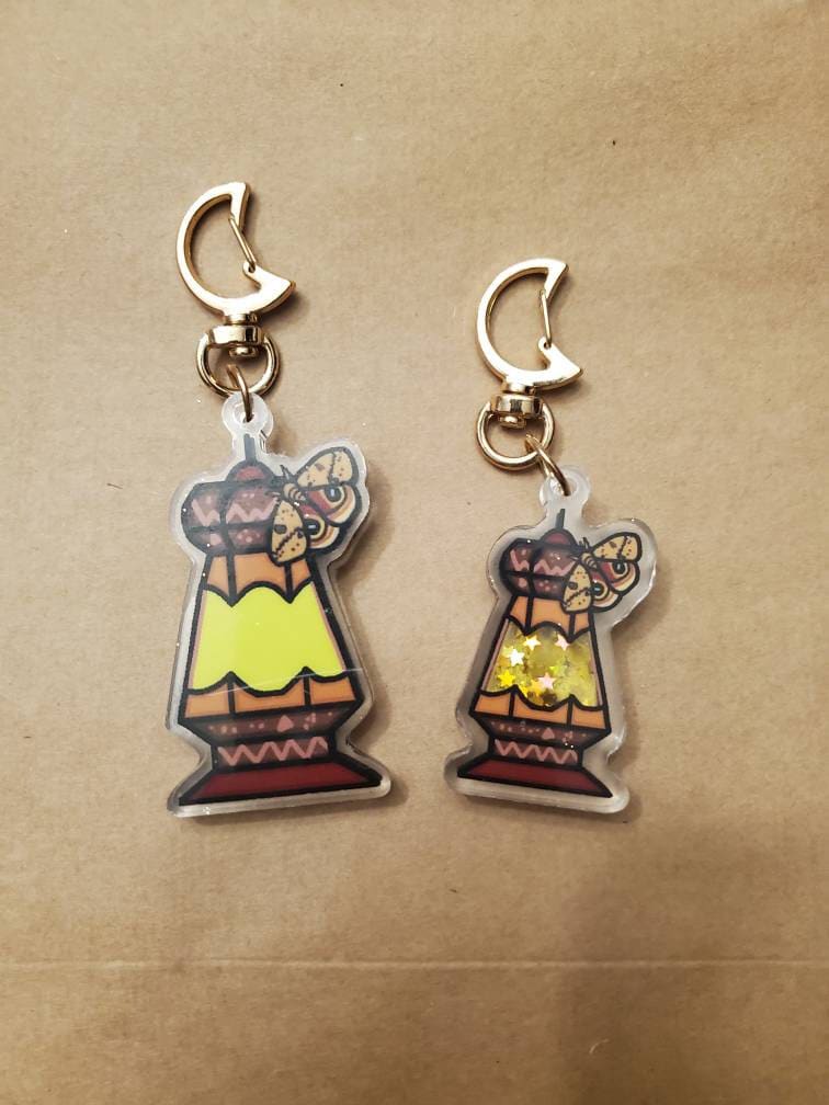 Lantern Inspired Moth Glitter Shaker Acrylic Keychains - Etsy