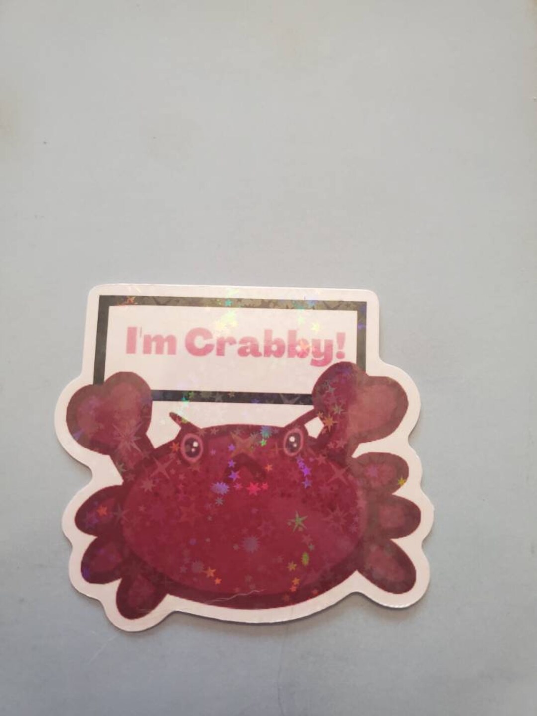 Glitter Crab Sticker, Cute Sticker, Sparkly Sticker, Glitter Sticker ...