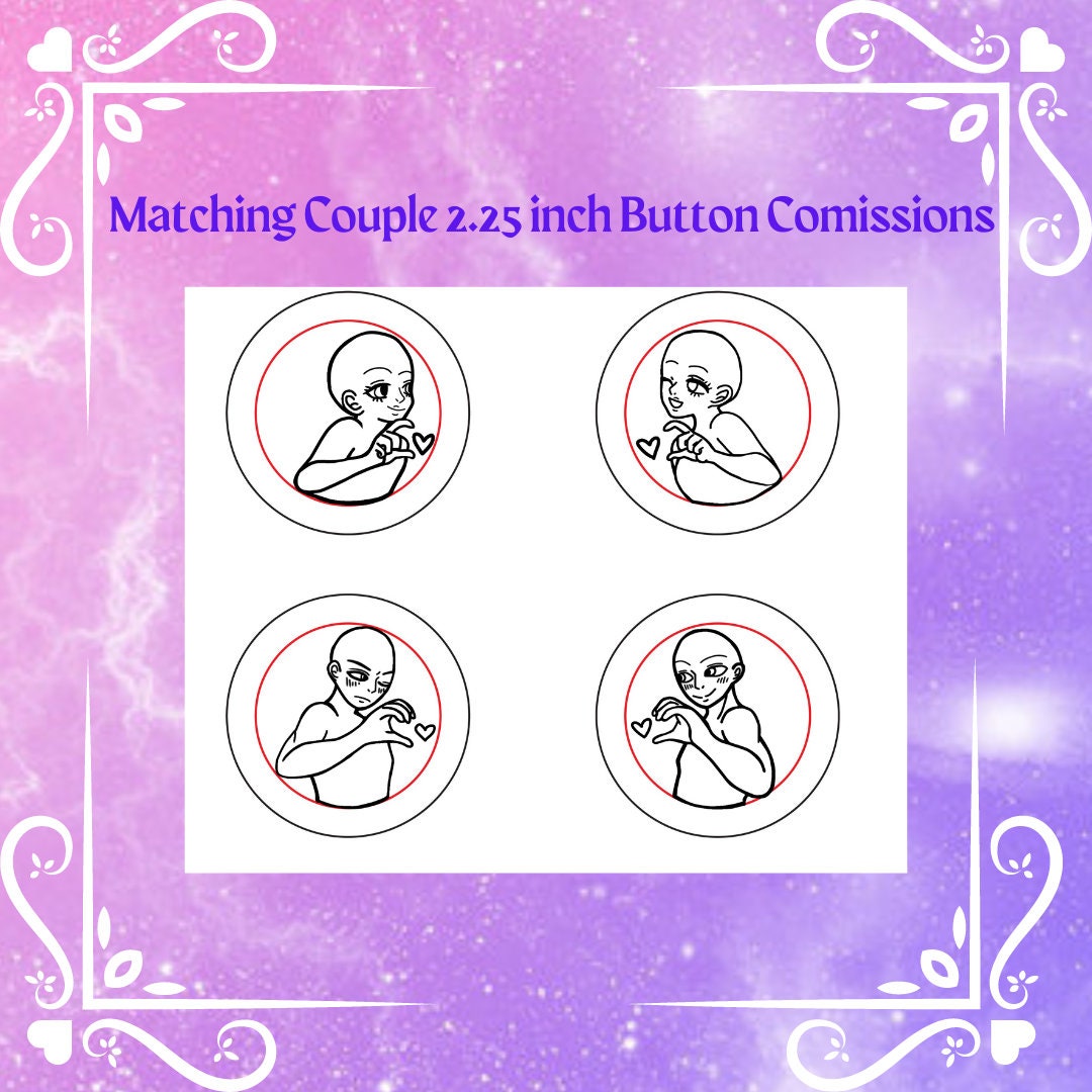 Special Matching Couple 2.25 Inch Button Comissions - Etsy