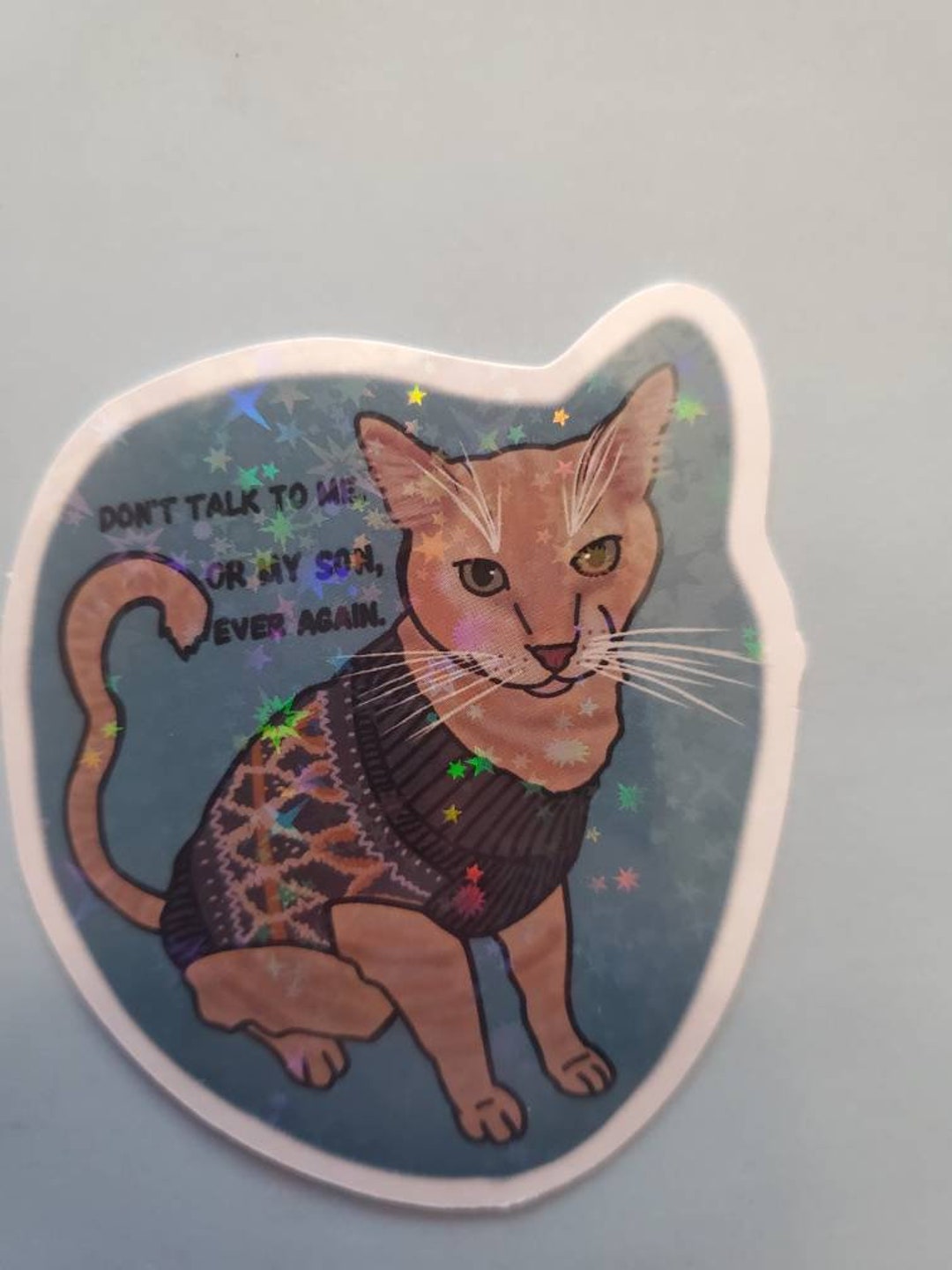 Orange Cat Sticker, Cat in Sweater, Cat Sticker, Sweater Sticker, Cute ...