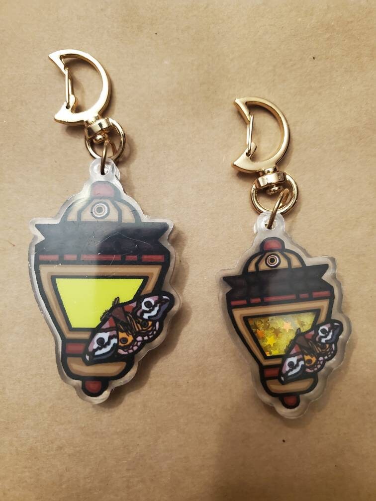Lantern Inspired Moth Glitter Shaker Acrylic Keychains - Etsy