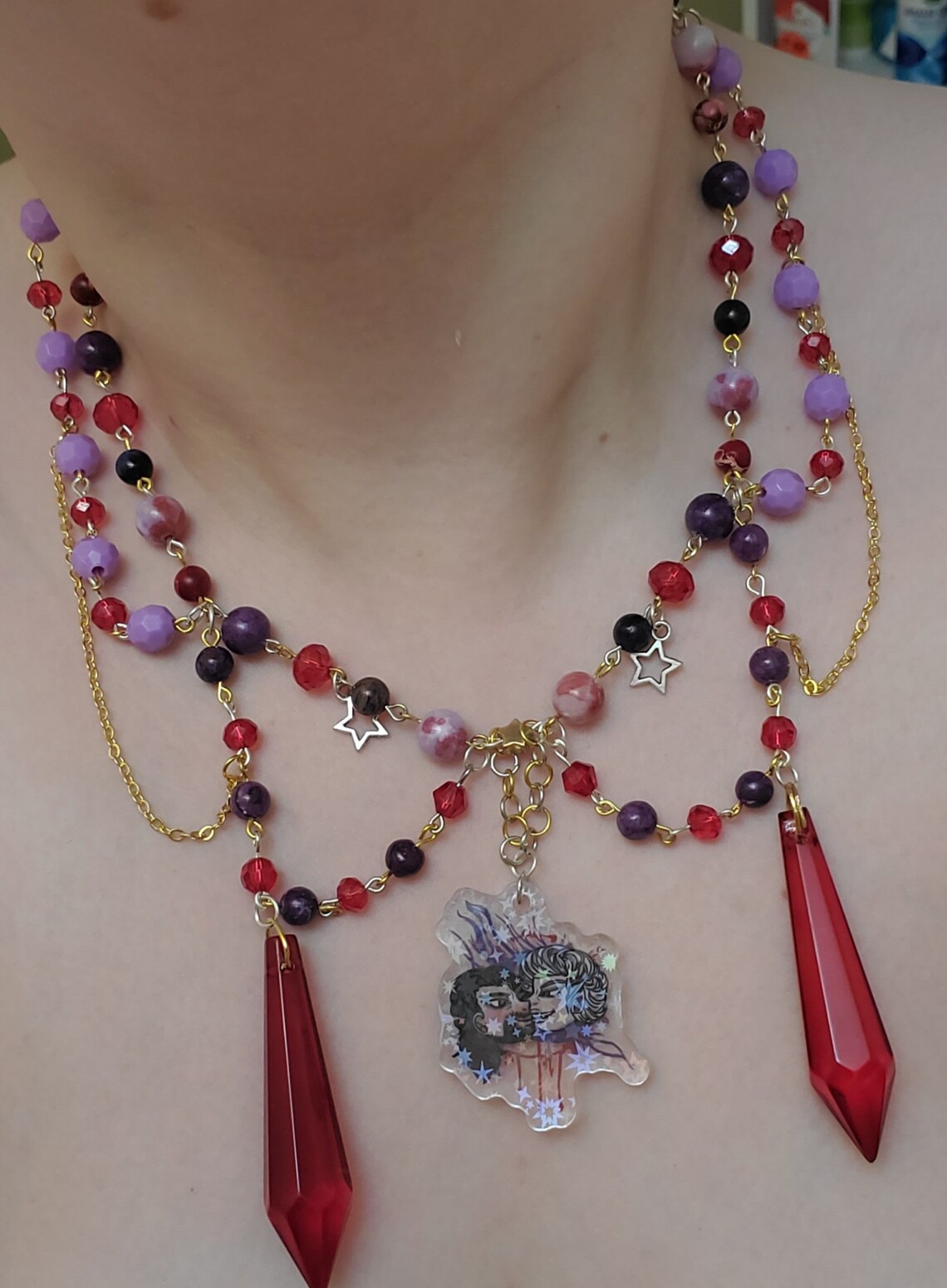 BG3| Bloodweave | Astarion X Gale| Inspired Beaded Choker| Adjustable ...