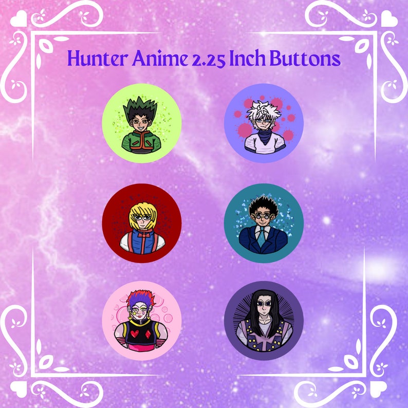 Hunter Anime 2.25 Inch Buttons - Etsy