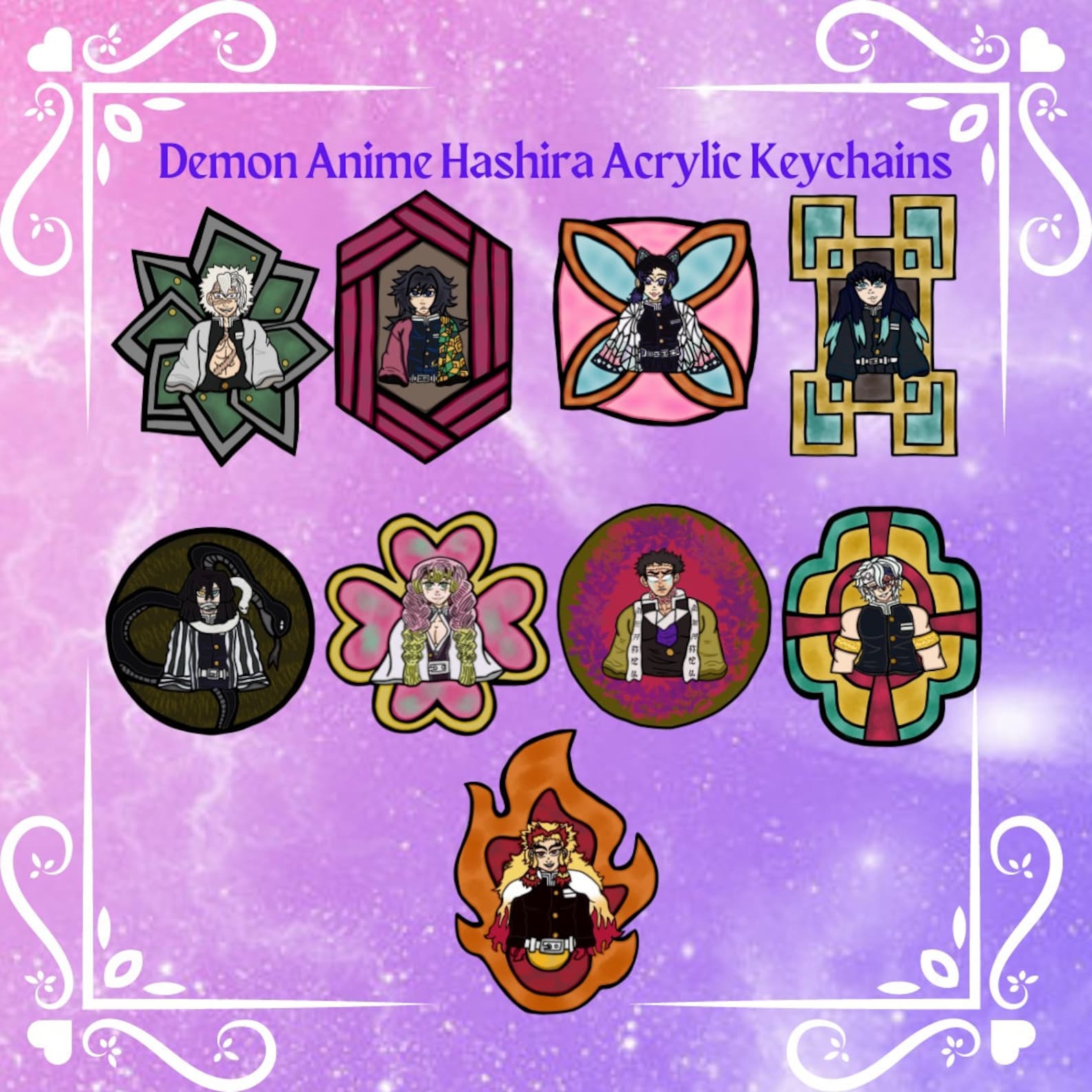 Demon Anime Hashira Acrylic Keychains - Etsy