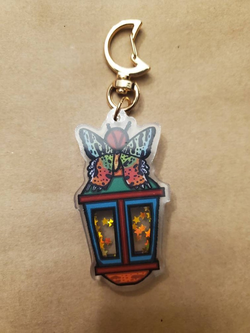 Lantern Inspired Moth Glitter Shaker Acrylic Keychains - Etsy