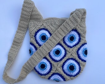 Evil Eye, Handmade Crochet Tote Bag - Etsy