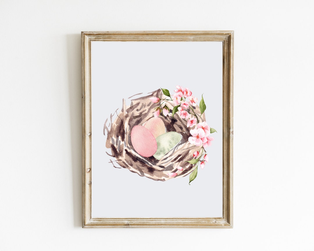 Bird Nest Print | Spring Nature Printable | Easter Wall Art ...