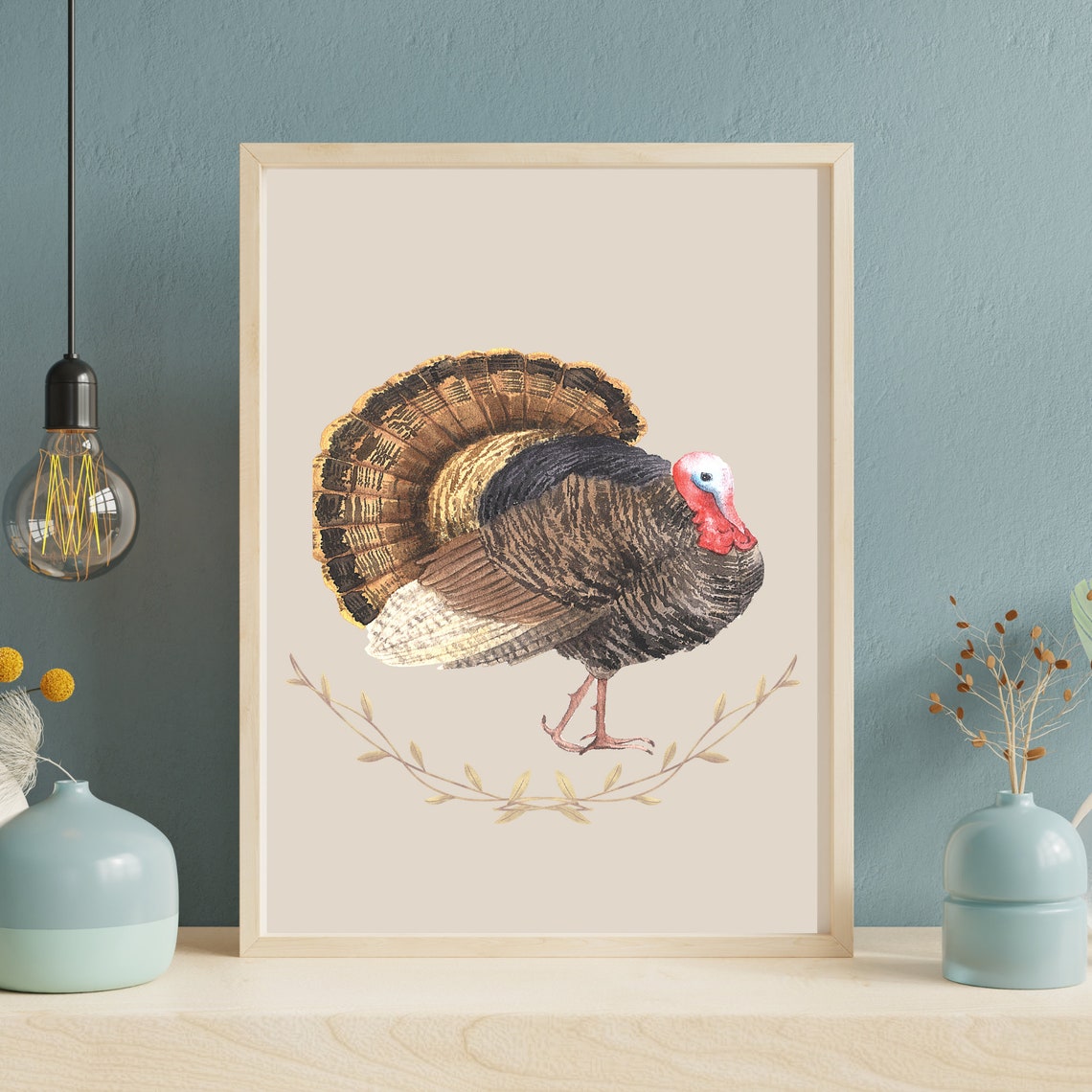 Fall Turkey Prints Boho Art Print Turkey Wall Art - Etsy
