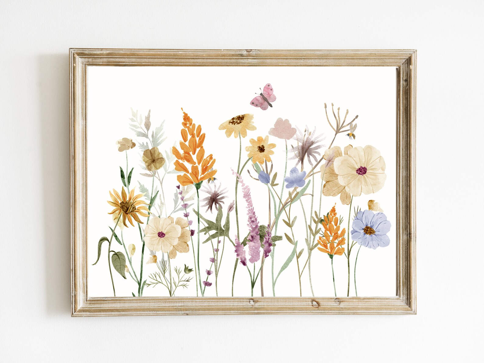 Spring Wildflowers Print Watercolor Wildflowers Print - Etsy