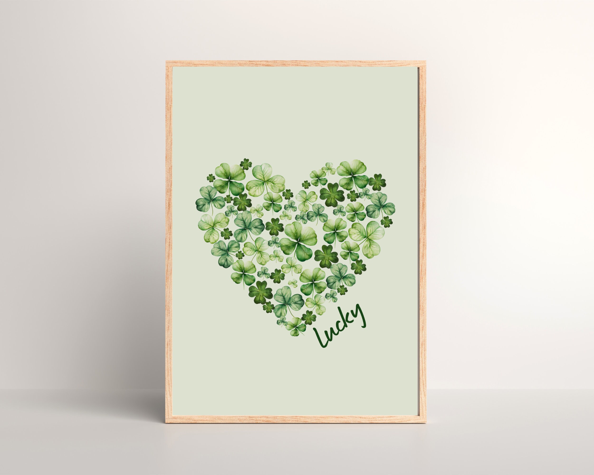 Lucky Shamrock Print | St. Patrick's Day Decor | Watercolor Clover ...