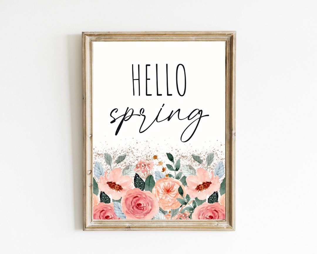 Hello Spring Print | Watercolor Flower Print | Botanical Print | Spring ...