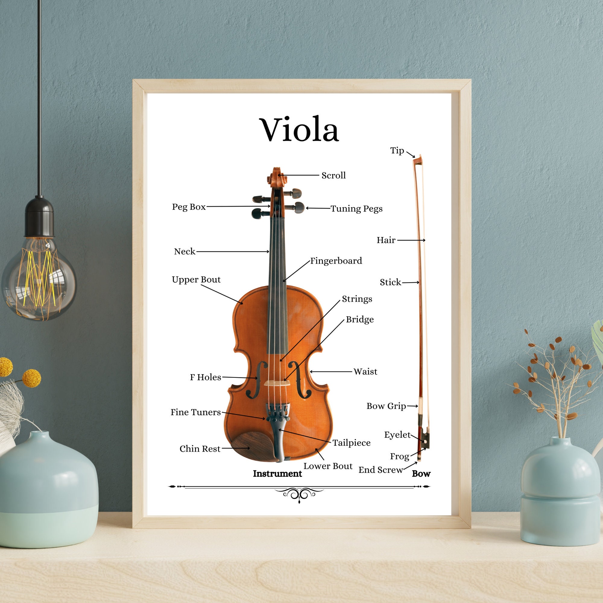 Viola Print Viola Instrument Diagram Instrument Print - Etsy