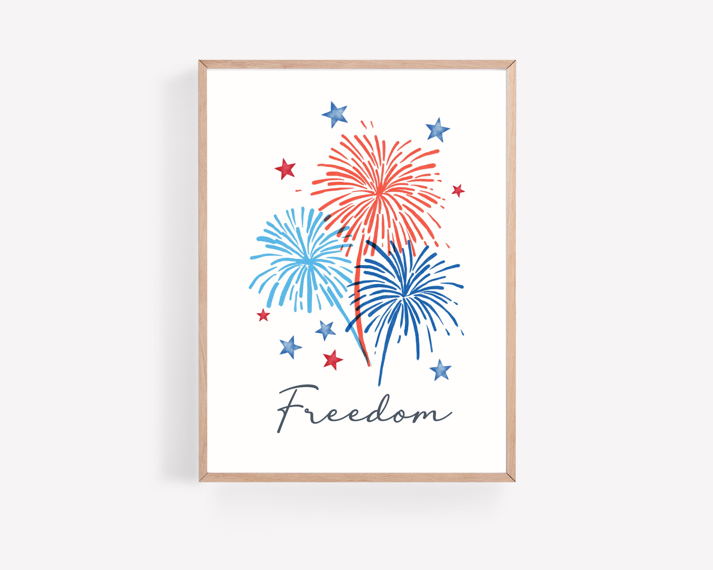 Freedom Fireworks Print | Fourth of July Decor | Independence Day ...