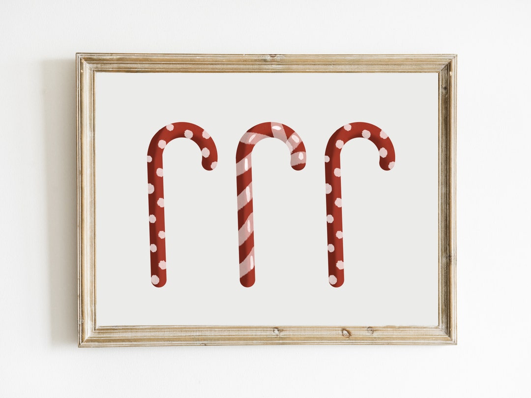 Candy Canes Print | Christmas Candy Printable | Watercolor Candy Cane ...