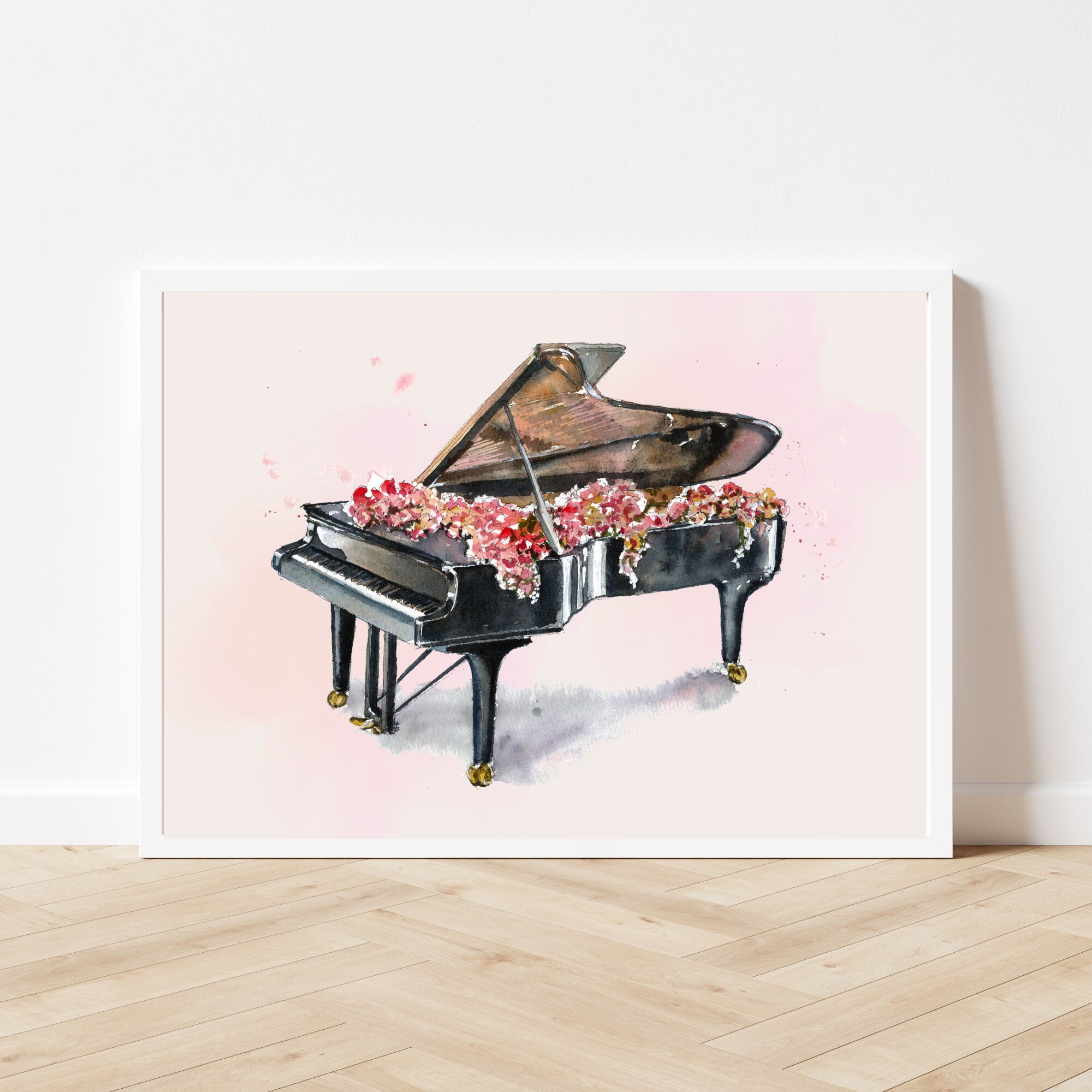 Musical Instrument Wall Print Watercolor Piano Art Music - Etsy