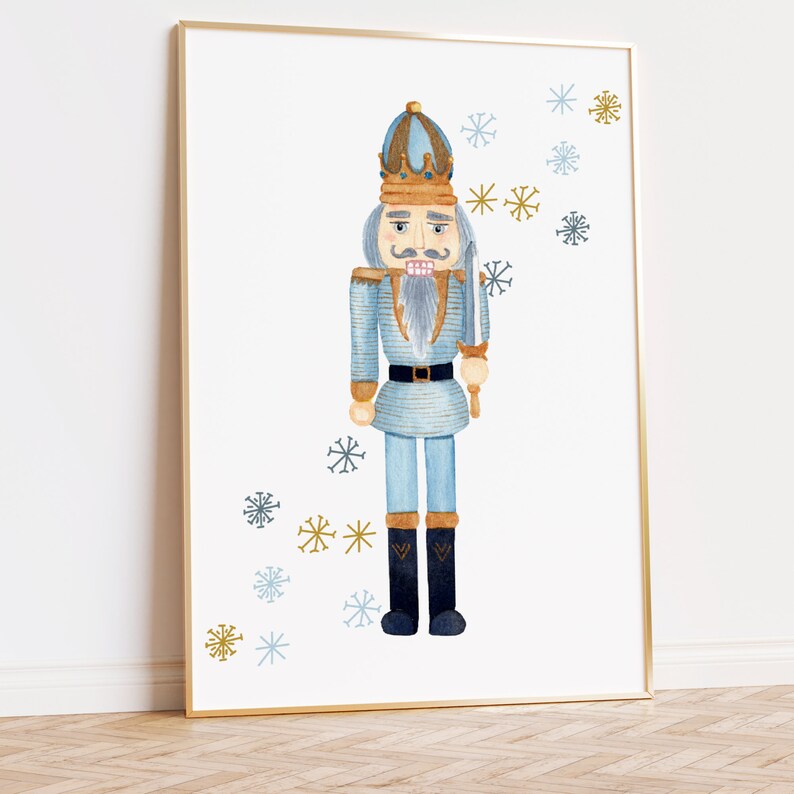 Blue Nutcracker Print | Christmas Printable Art | Vintage Style ...