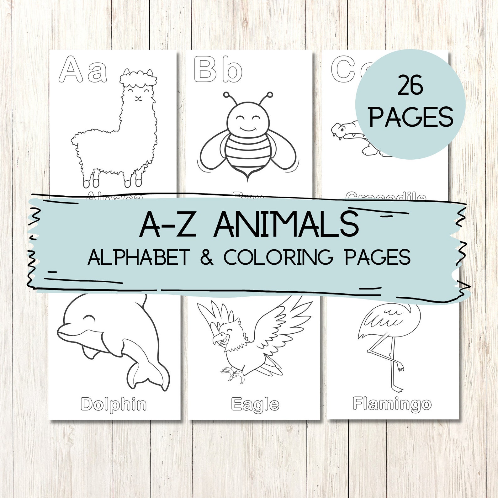 A-Z Animal Alphabet Coloring Pages Toddler & Preschool - Etsy